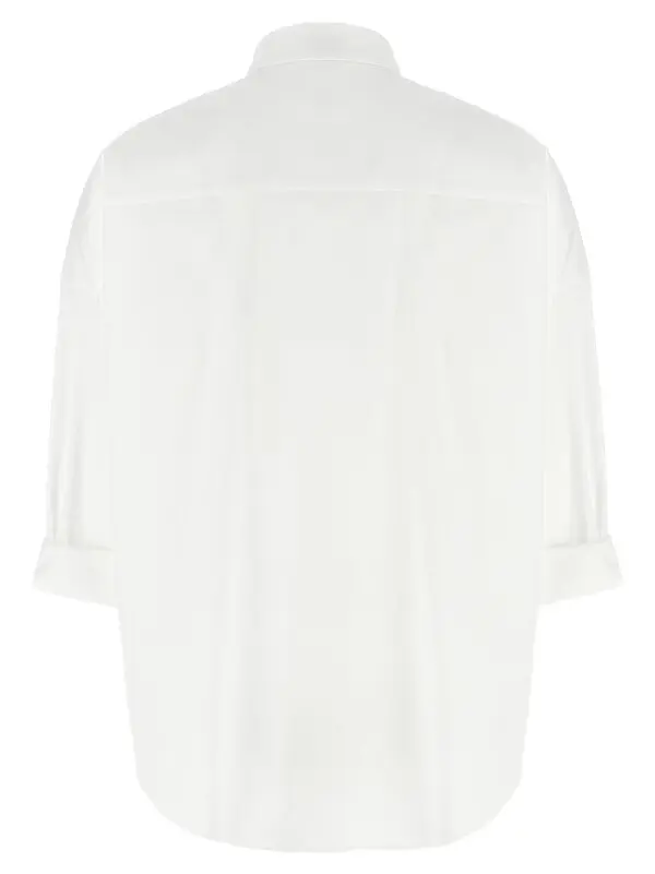 Brunello Cucinelli Monile Embellished Stretch Cotton Poplin Shirt