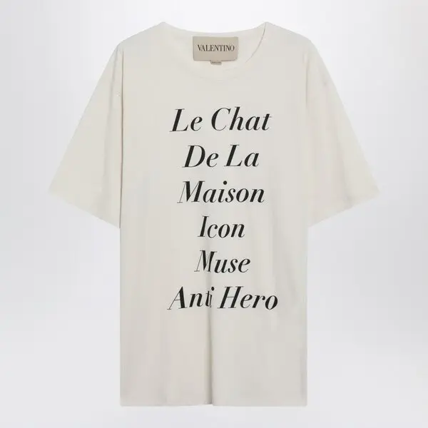 Valentino Garavani Ivory Le Chat De La Maison Icon Muse Anti Hero T-shirt - White