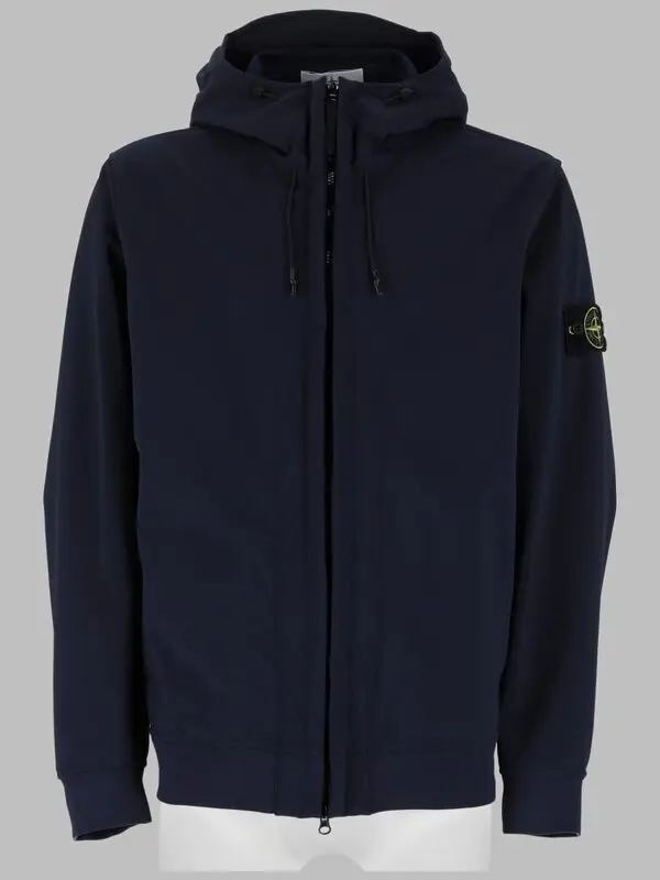 Stone Island Giacca In Tessuto Tecnico A Due Strati - Blue
