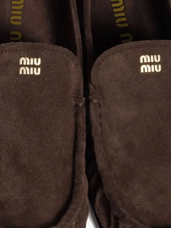 Miu Miu Suede Leather Loafers - Multicolor