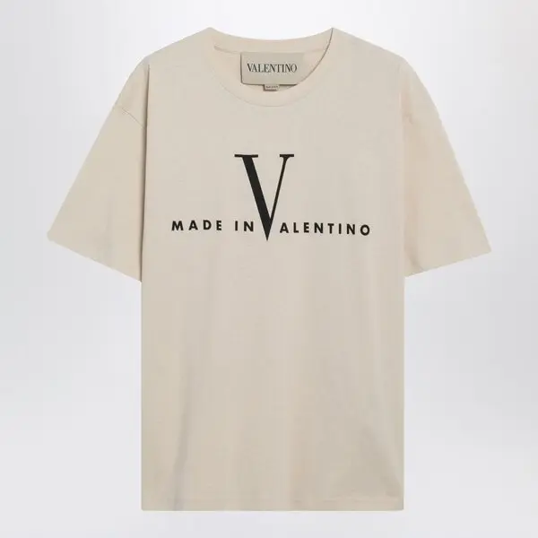 Valentino Garavani Butter-colored Â€œmade In Â€ T-shirt - Cream