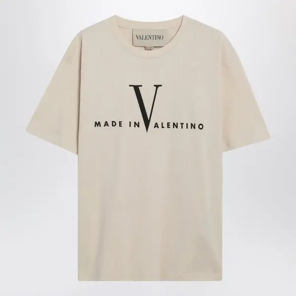 Valentino Garavani Butter-colored Â€œmade In Â€ T-shirt - Cream