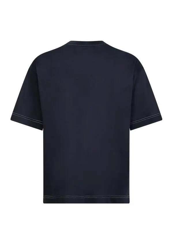 Giorgio Armani Blue Cotton Interlock Denim Collection T-shirt