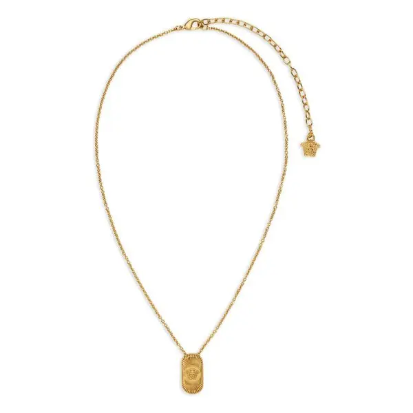 Versace Medusa Biggie Tag Pendant Chain Necklace - Gold