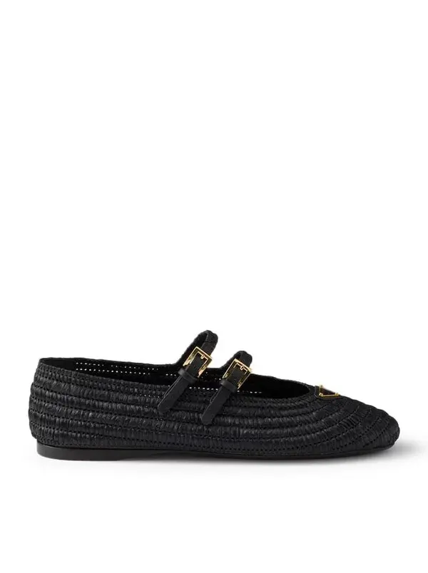 Prada Crochet Ballerinas - Black