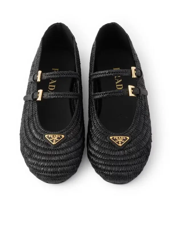 Prada Crochet Ballerinas - Black