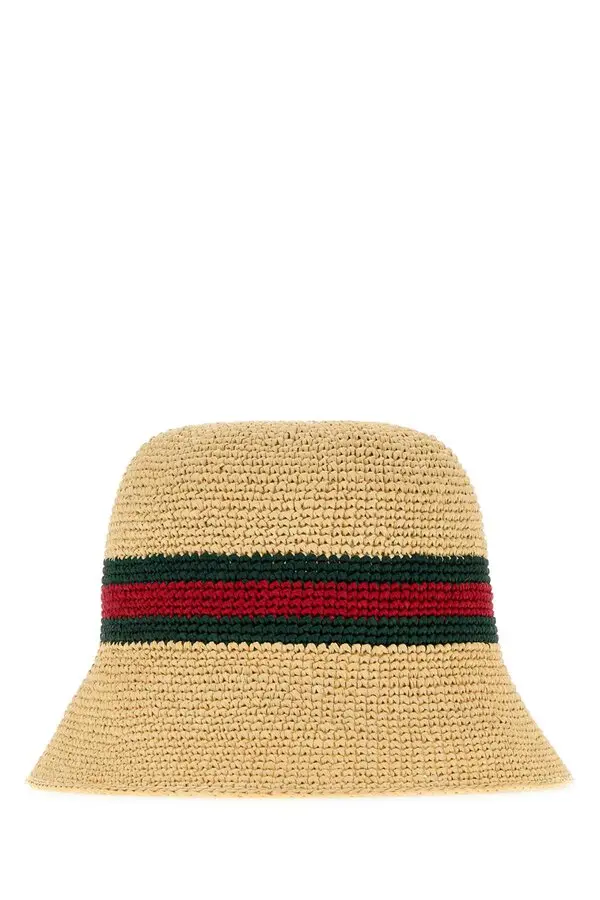 Gucci Raffia Bucket Hat - Brown