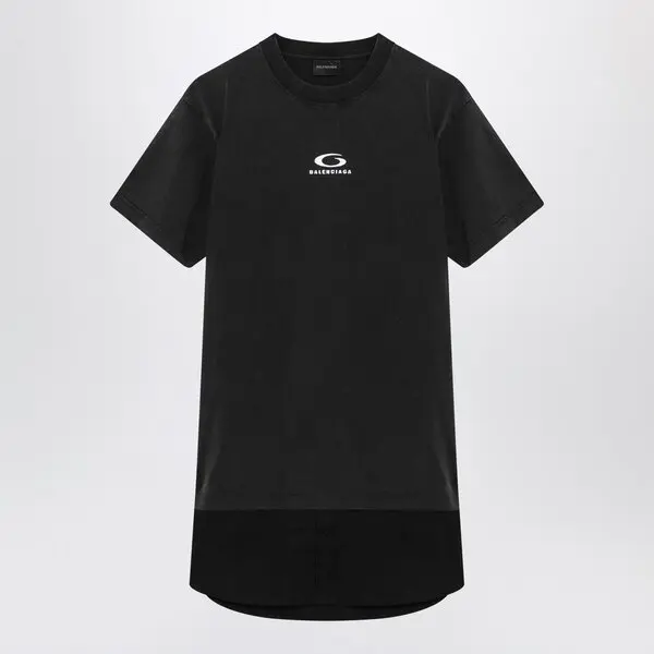 Balenciaga Washed Loop Sports Icon Mini Dress - Black