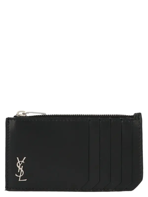 Saint Laurent Tiny Monogram' Cardholder - Black