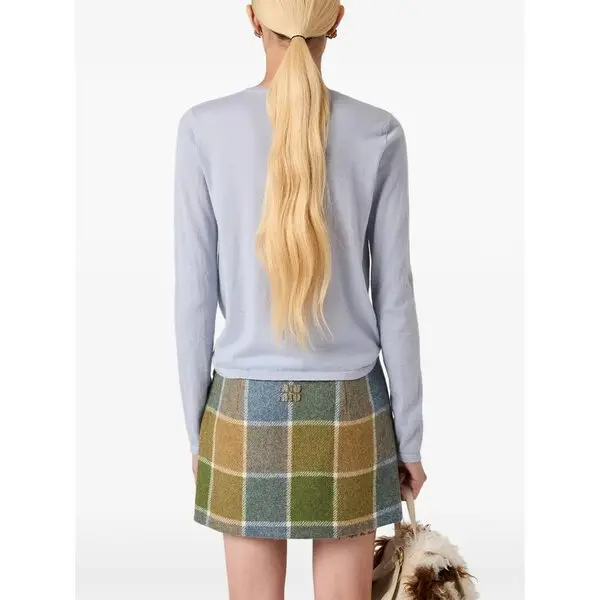 Miu Miu Cashmere Henley Sweater - Blue