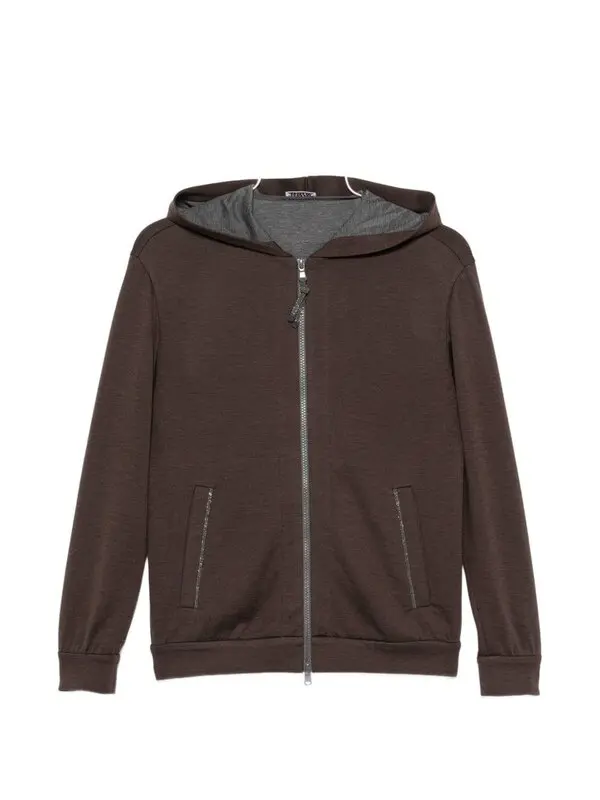 Brunello Cucinelli Cotton And Silk Hooded Cardigan - Multicolor