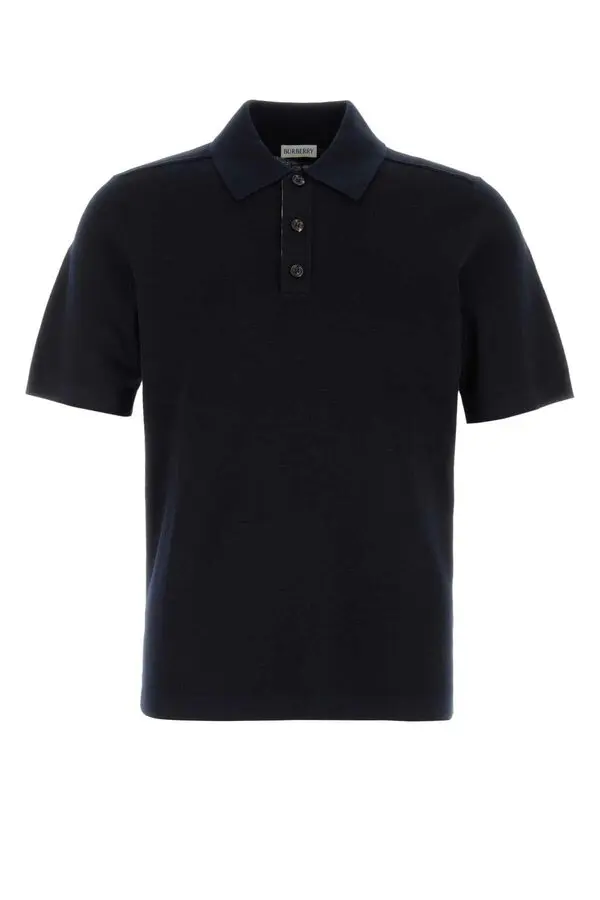 Burberry Midnight Wool Polo Shirt - Blue