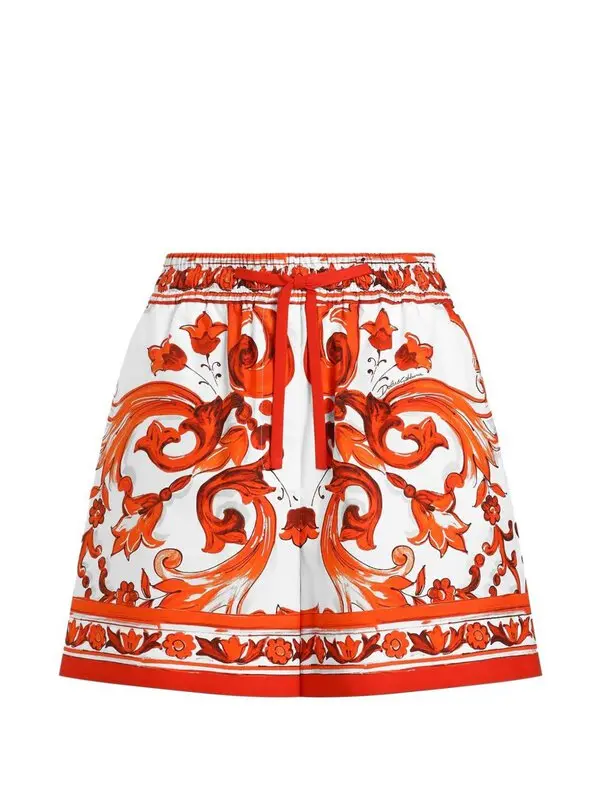 Dolce & Gabbana Maiolica Print Cotton Shorts - Multicolor