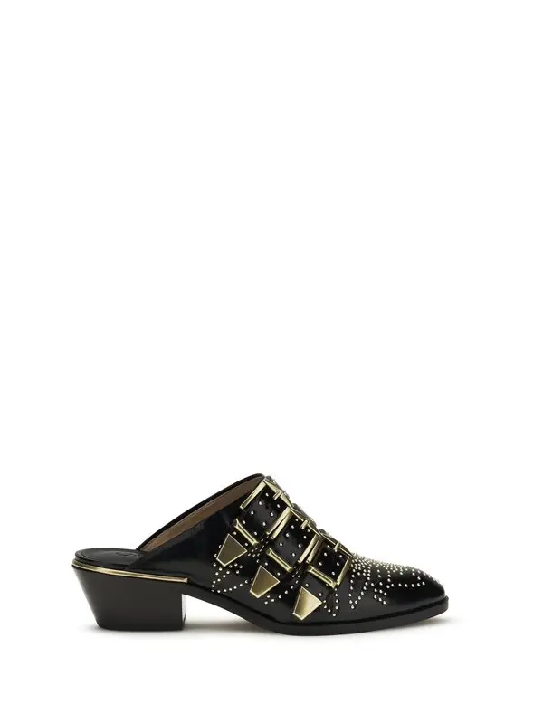 Chloé Susan Leather Mules - Black