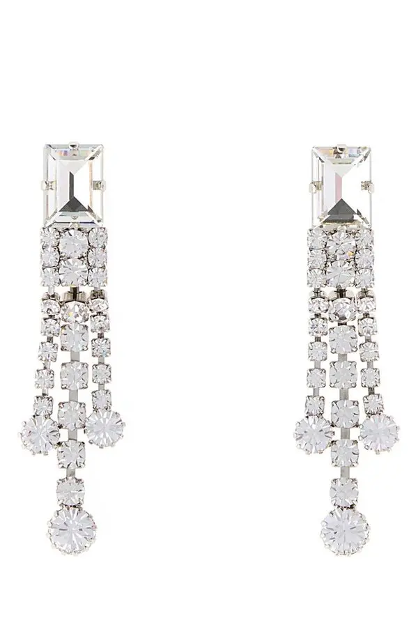 Alessandra Rich Embellished Metal Earrings - Silver