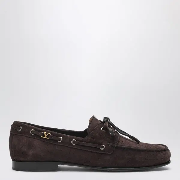Valentino Garavani Suede Lace-up Loafers - Brown