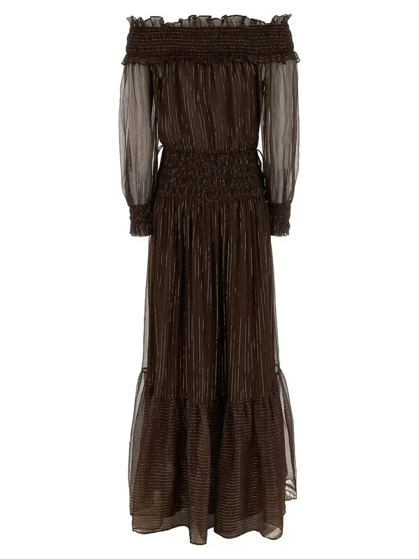 SELF-PORTRAIT Georgette Maxi Dress - Brown