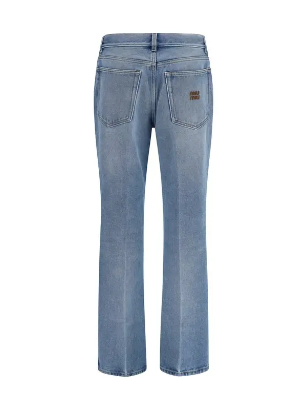 Miu Miu Washed Denim Five-pocket Jeans