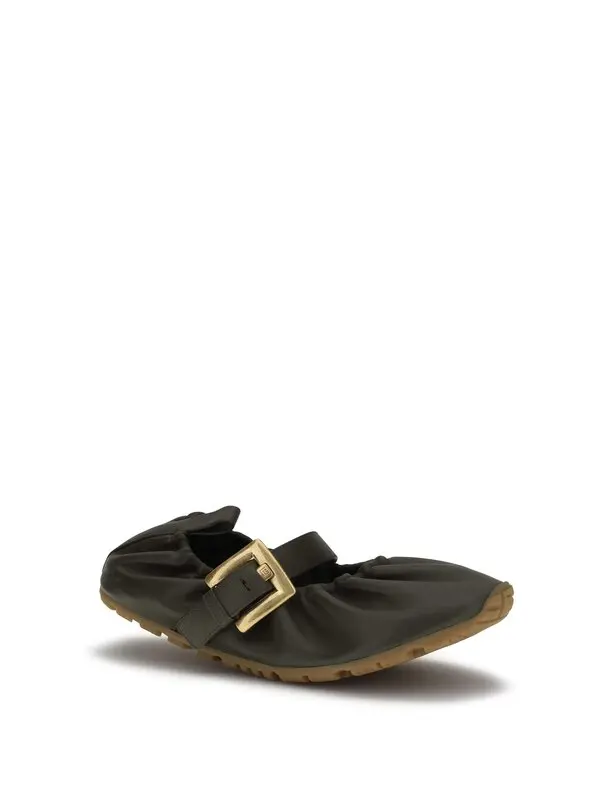 Balmain Buckle Strap Ballerinas - Green