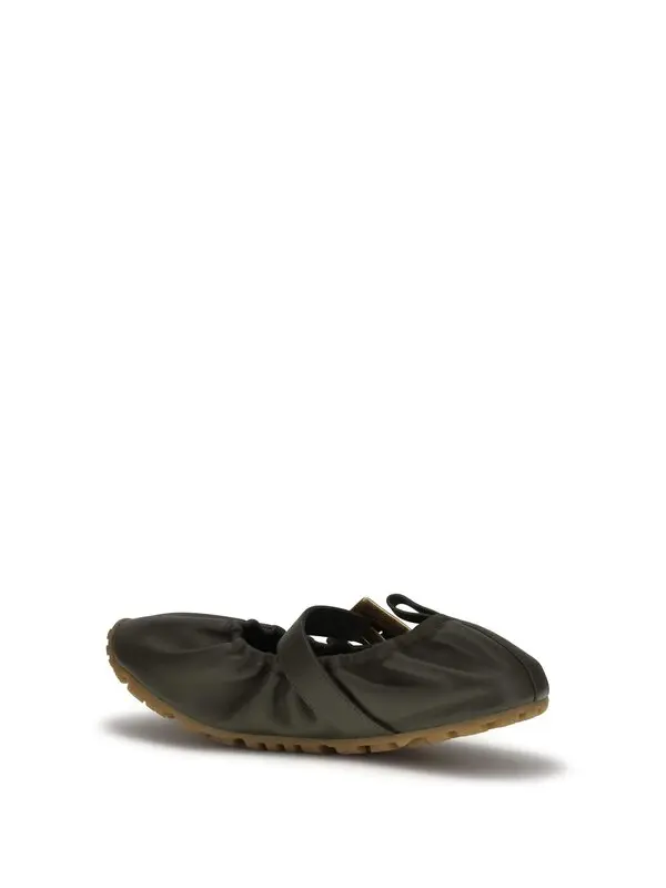 Balmain Buckle Strap Ballerinas - Green