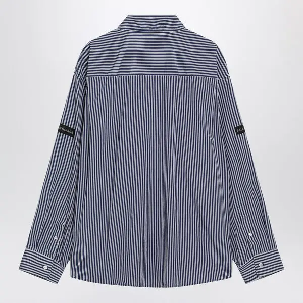Balenciaga Oversize Navy And White Striped Shirt