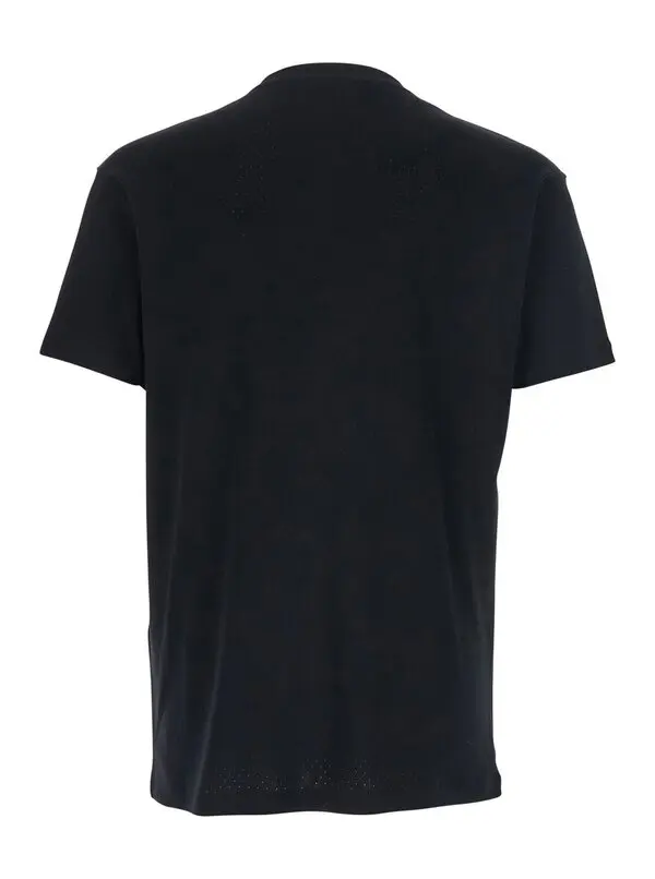 TOM FORD T-shirt With Logo Embroidery On The Front And Perforated Design In Cotton - Black