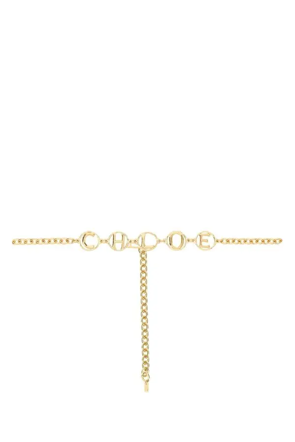 Chloé Metal Chain Script Belt - Gold