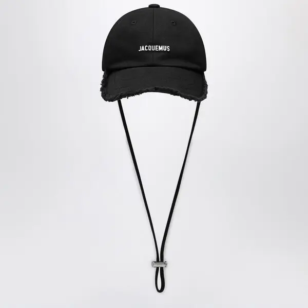 Jacquemus Hat The Cap Artichoke In Cotton - Black