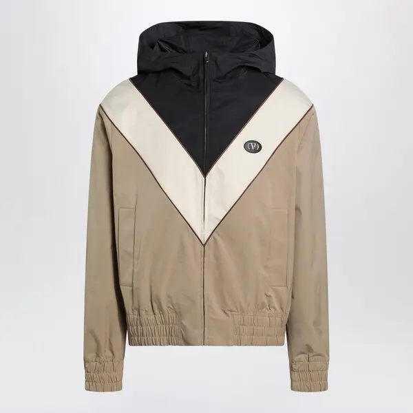 Valentino Garavani Butter And Camel Jacket With Vlogo Patch
