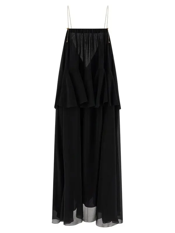 Chloé Silk Chiffon Maxi Dress - Black