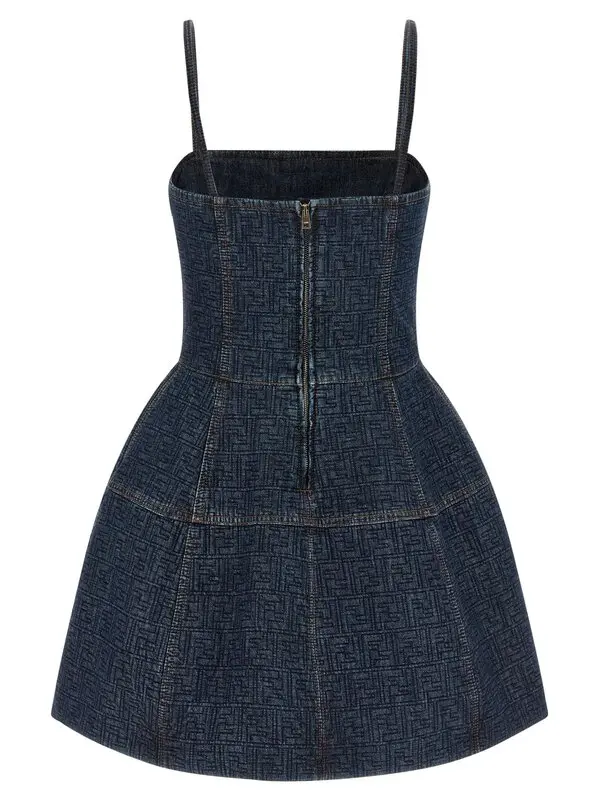 Fendi Ff Denim Dress - Blue