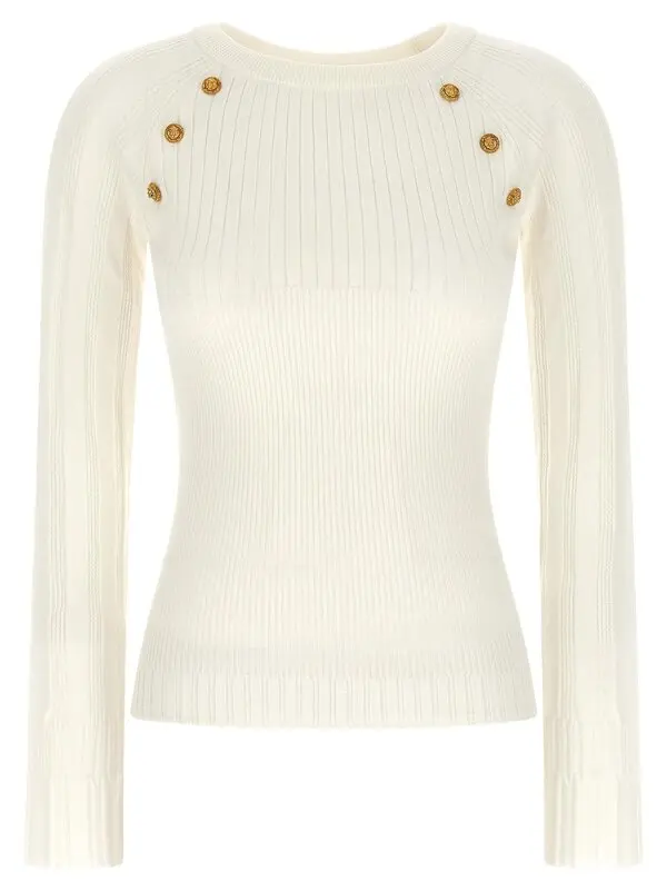 Balmain 3 Buttons Sweater - White