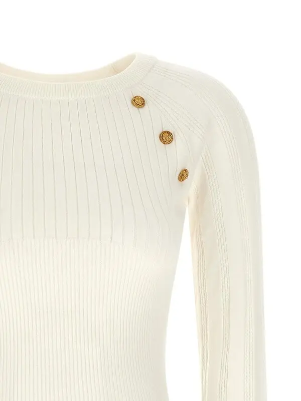 Balmain 3 Buttons Sweater - White