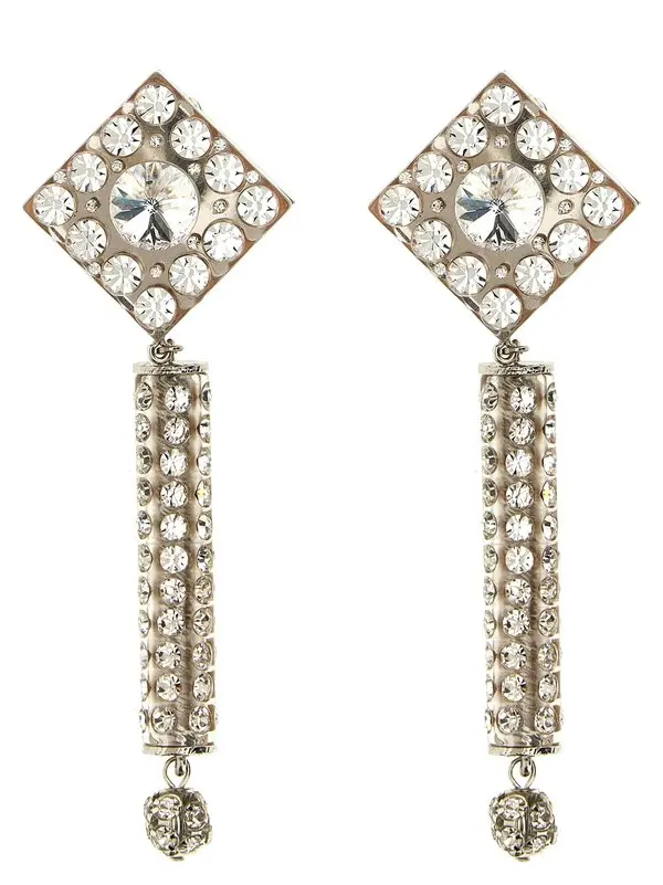 Alessandra Rich Crystal Earrings - Silver