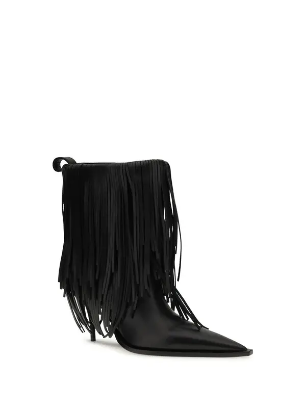 Balenciaga Avenue Fringe Ankle Boots