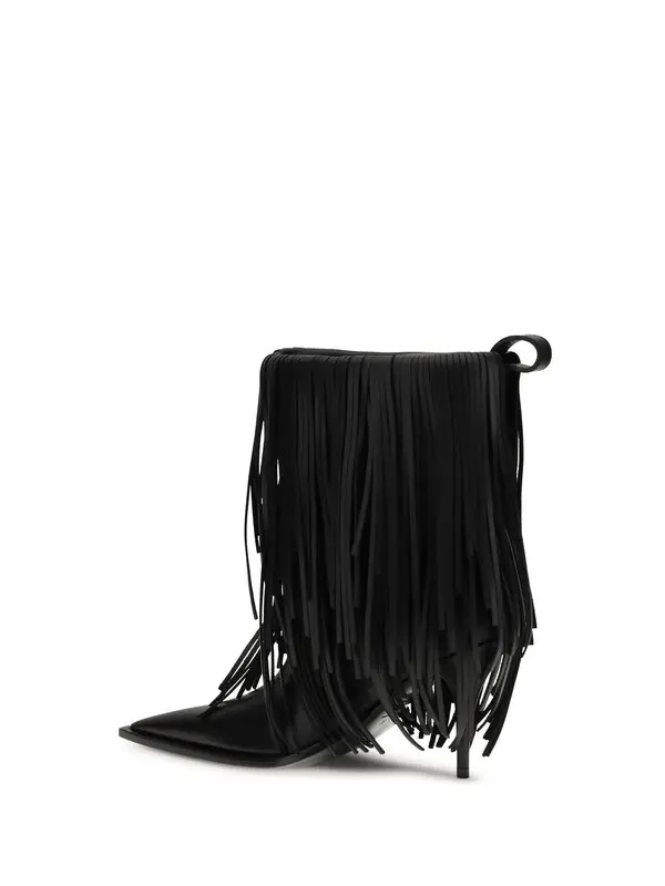 Balenciaga Avenue Fringe Ankle Boots