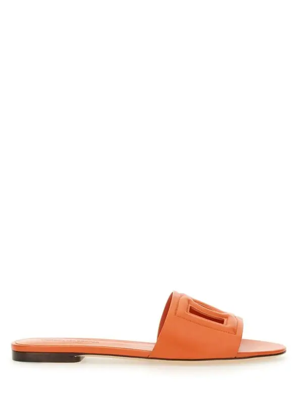 Dolce & Gabbana Logo Slide Sandals - Orange