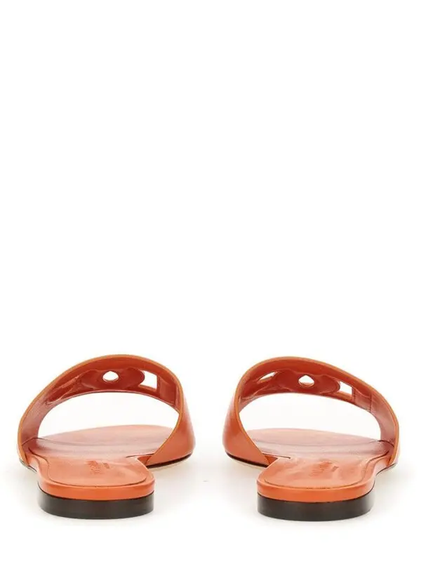 Dolce & Gabbana Logo Slide Sandals - Orange