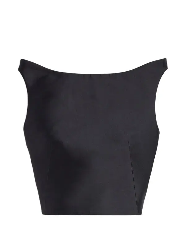 JIL SANDER Silk And Wool Cropped Top