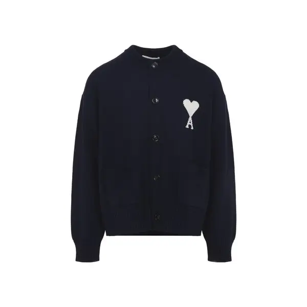 AMI Paris Wool And Cotton Cardigan