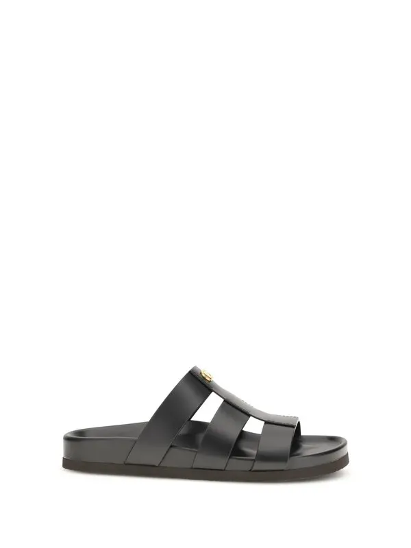 Valentino Garavani Studshield Leather Slide Sandals