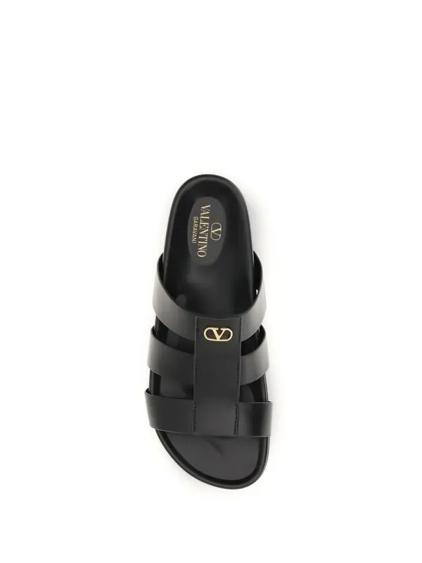 Valentino Garavani Studshield Leather Slide Sandals