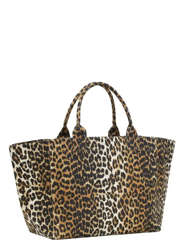 GANNI Leopard Print Extra Large Tote - Multicolor