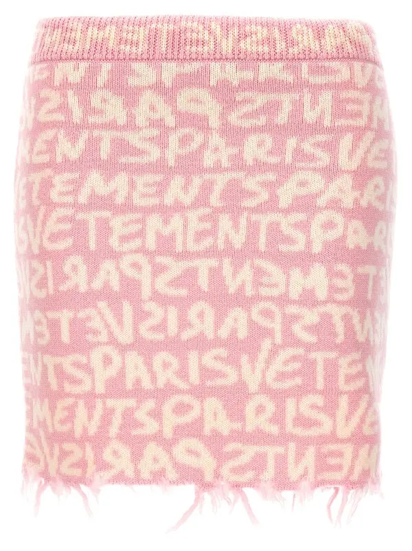 Vetements Graffiti Monogram Skirt - Pink