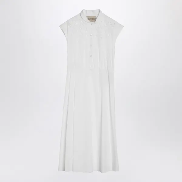 Valentino Garavani Midi Dress With Sangallo Embroidery - White