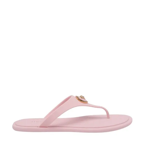 Versace Alia Rubber Flat Thong Sandals - Pink