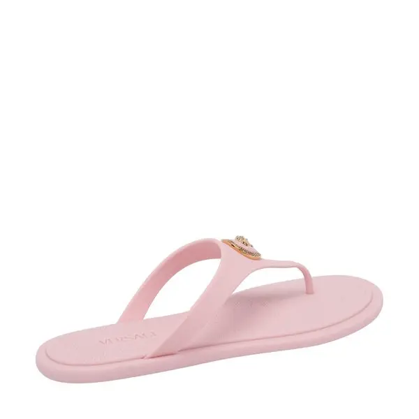 Versace Alia Rubber Flat Thong Sandals - Pink