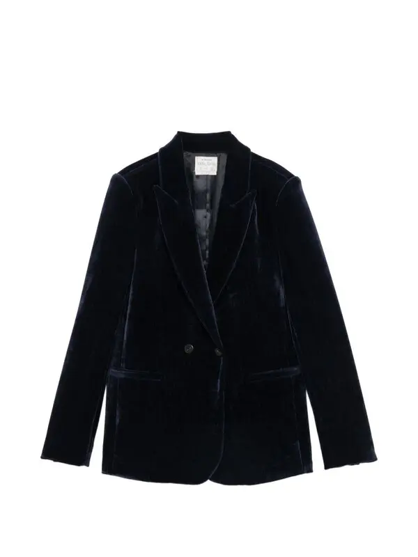 FORTE_FORTE Velvet Double-breasted Jacket - Multicolor