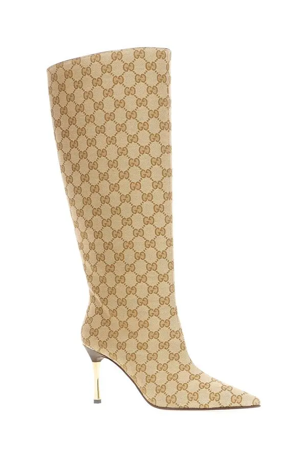 Gucci Knee High Stiletto Pointed Toe Boots