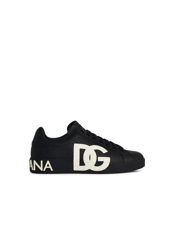 Dolce & Gabbana Portofino Leather Sneakers - Black